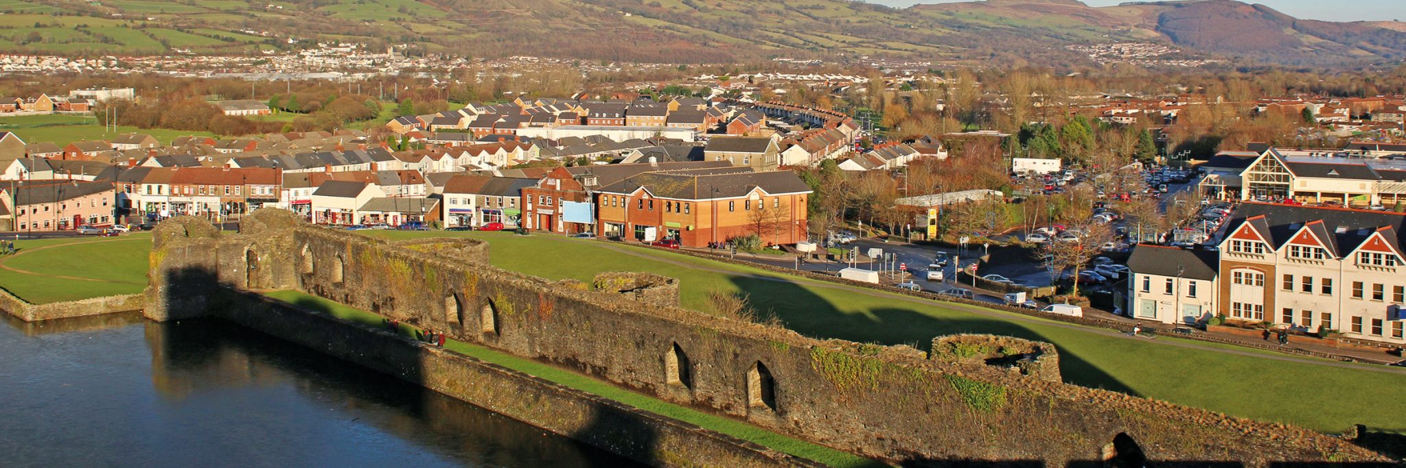 aerial view of caerphilly – Castle Gate Restaurant