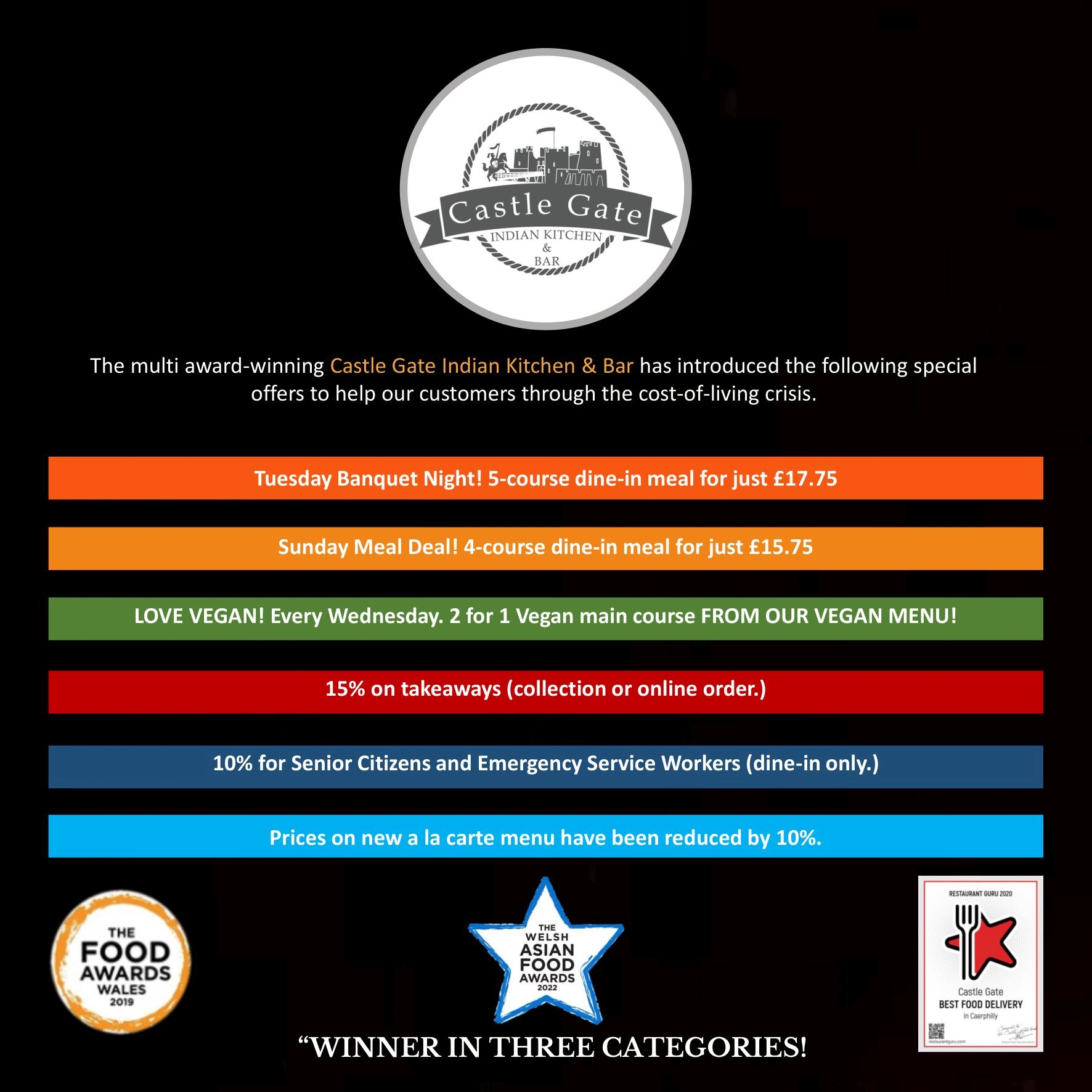 Indian Restaurant Caerphilly | Indian Takeaway | Castle Gate